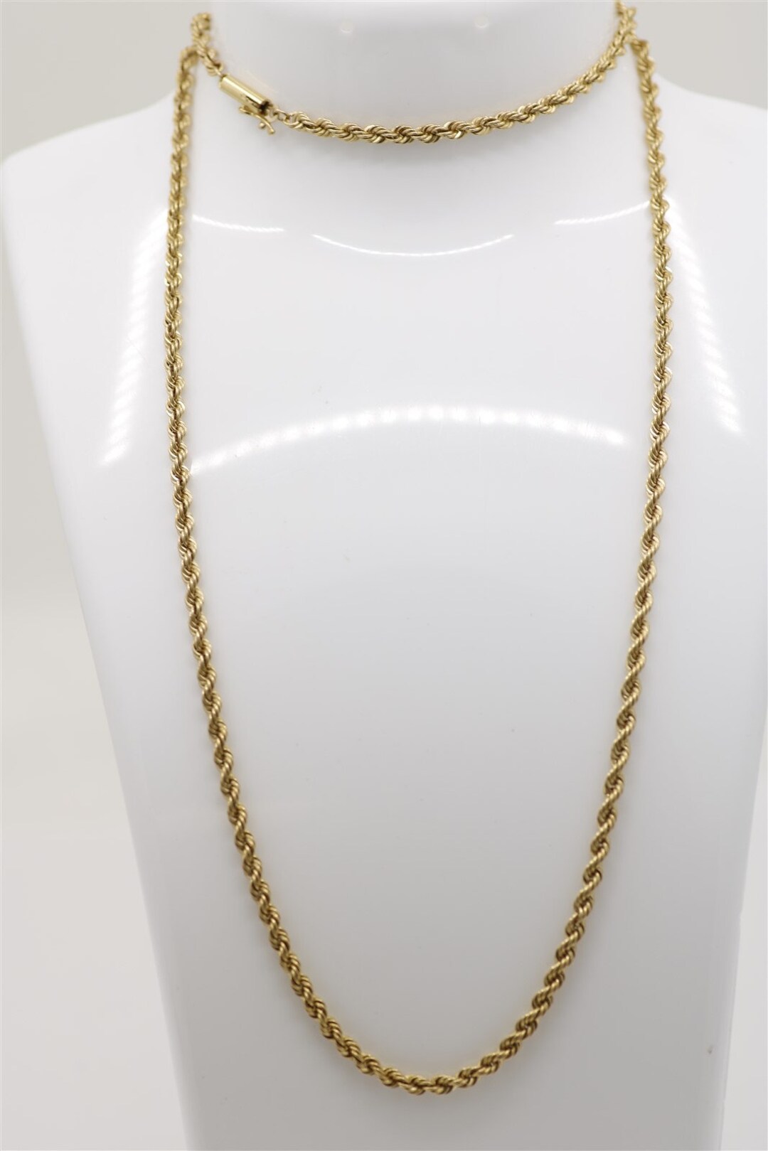 13K/14K Yellow Gold Vintage 24 Inch Rope Chain Necklace - Etsy