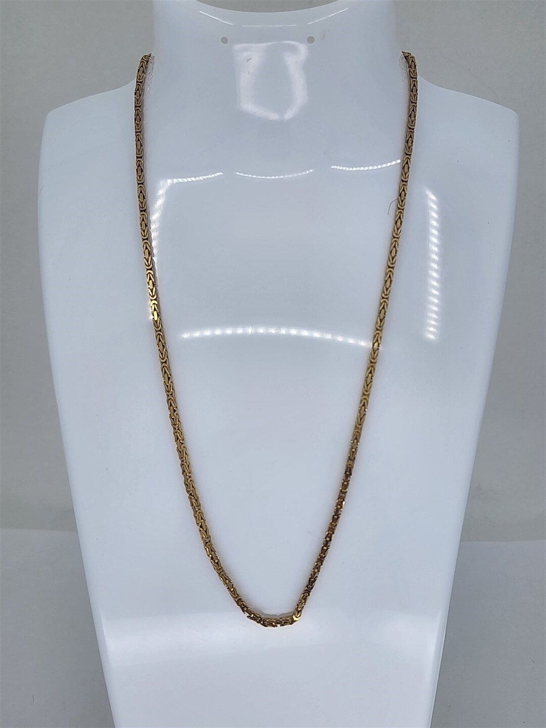 Vintage 14K Yellow Gold Byzantine Gold Chain Necklace 15.5 - Etsy