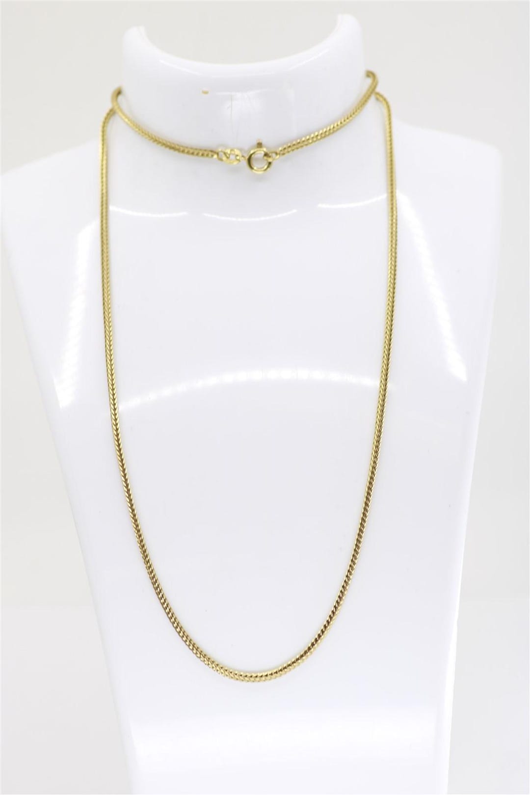 Vintage 18K Yellow Gold Foxtail Chain Necklace 24" - Etsy