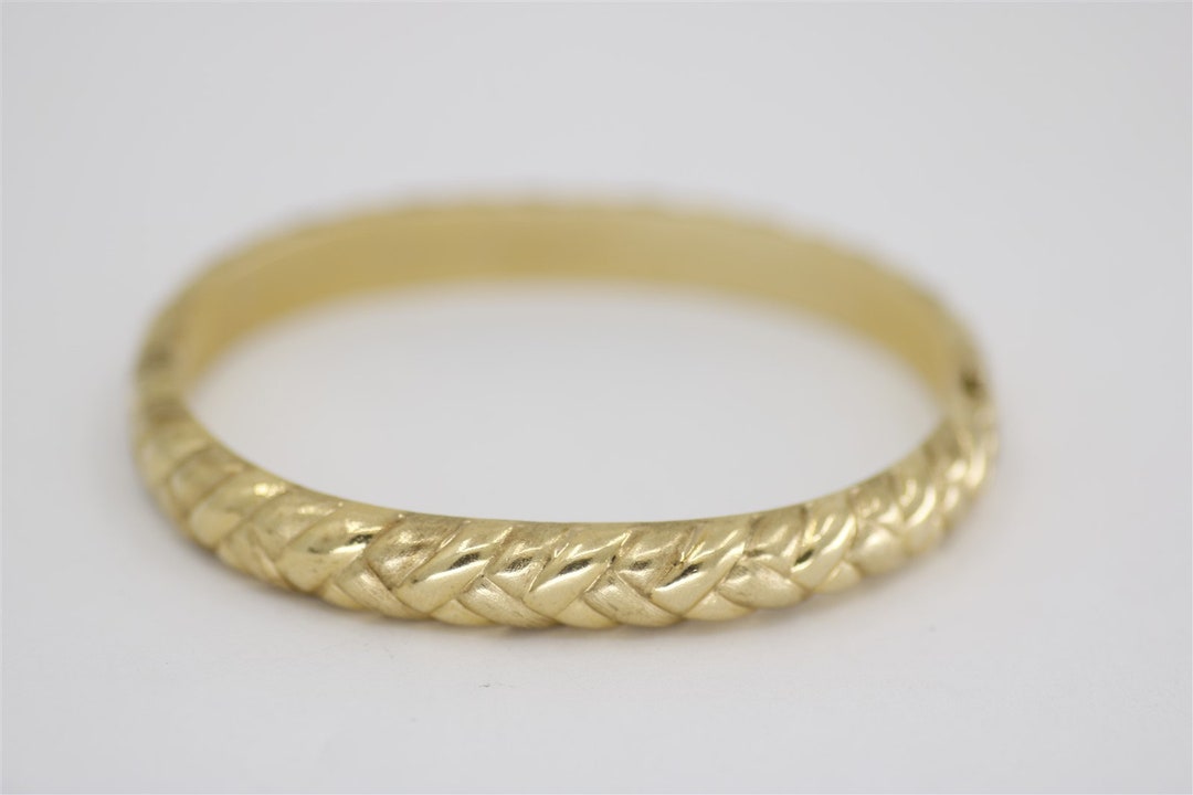 Vintage 14k Yellow Gold Braided Bangle 2.5 - Etsy