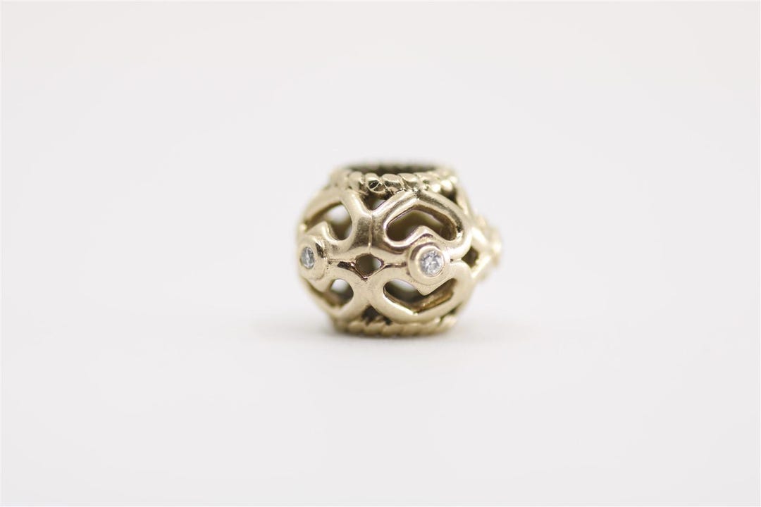 Vintage 14k Yellow Gold Diamond Pandora Charm - Etsy