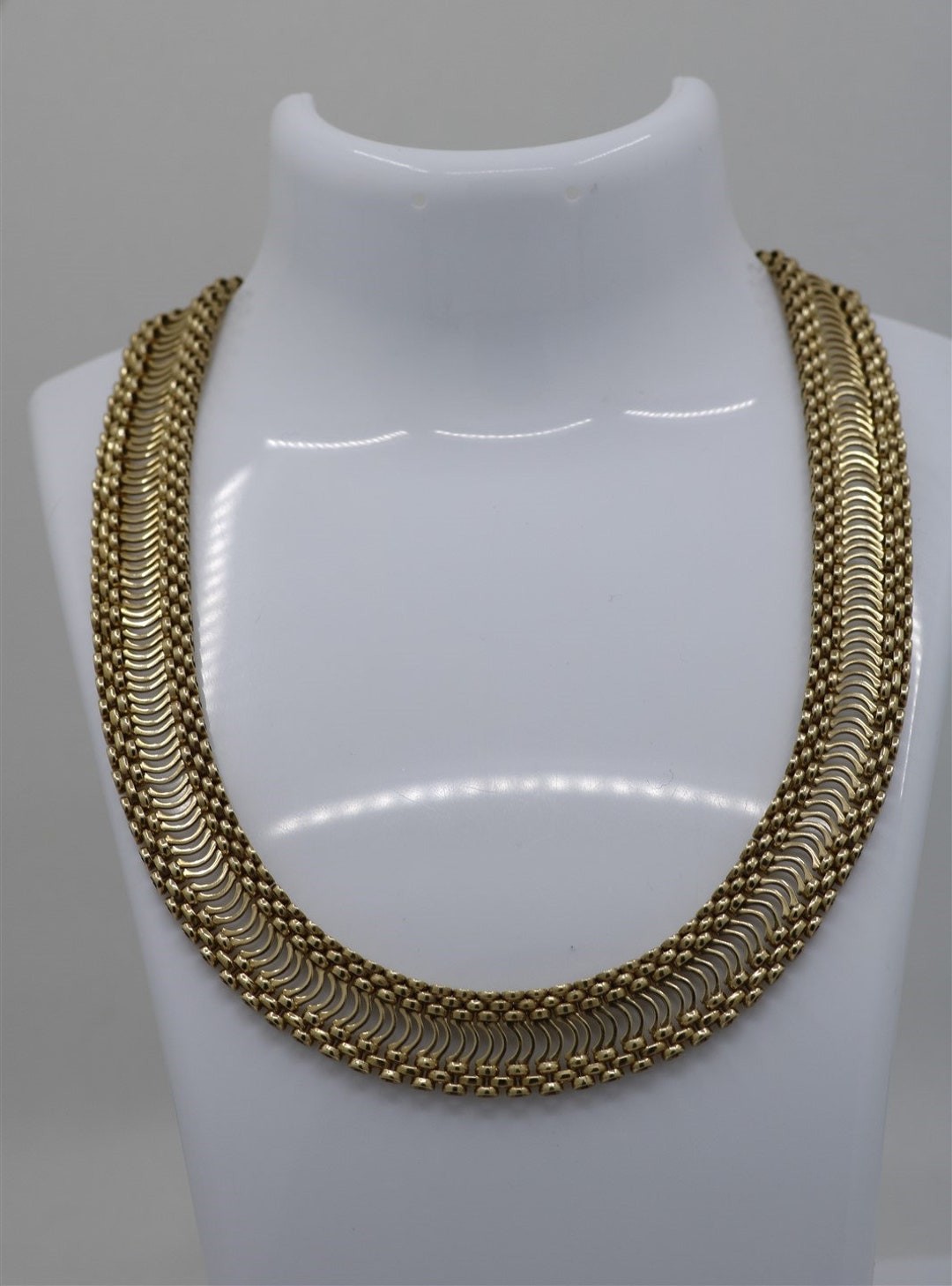 Vintage 14k Yellow Gold Puff Chain Necklace 15 - Etsy