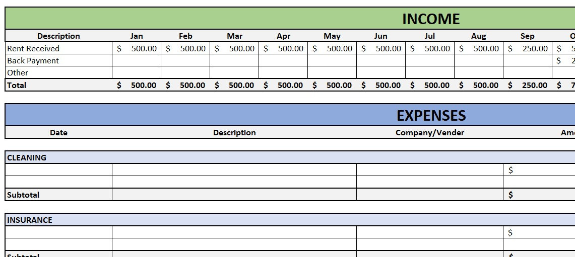 Rental Property Management Worksheet (excel) - Etsy