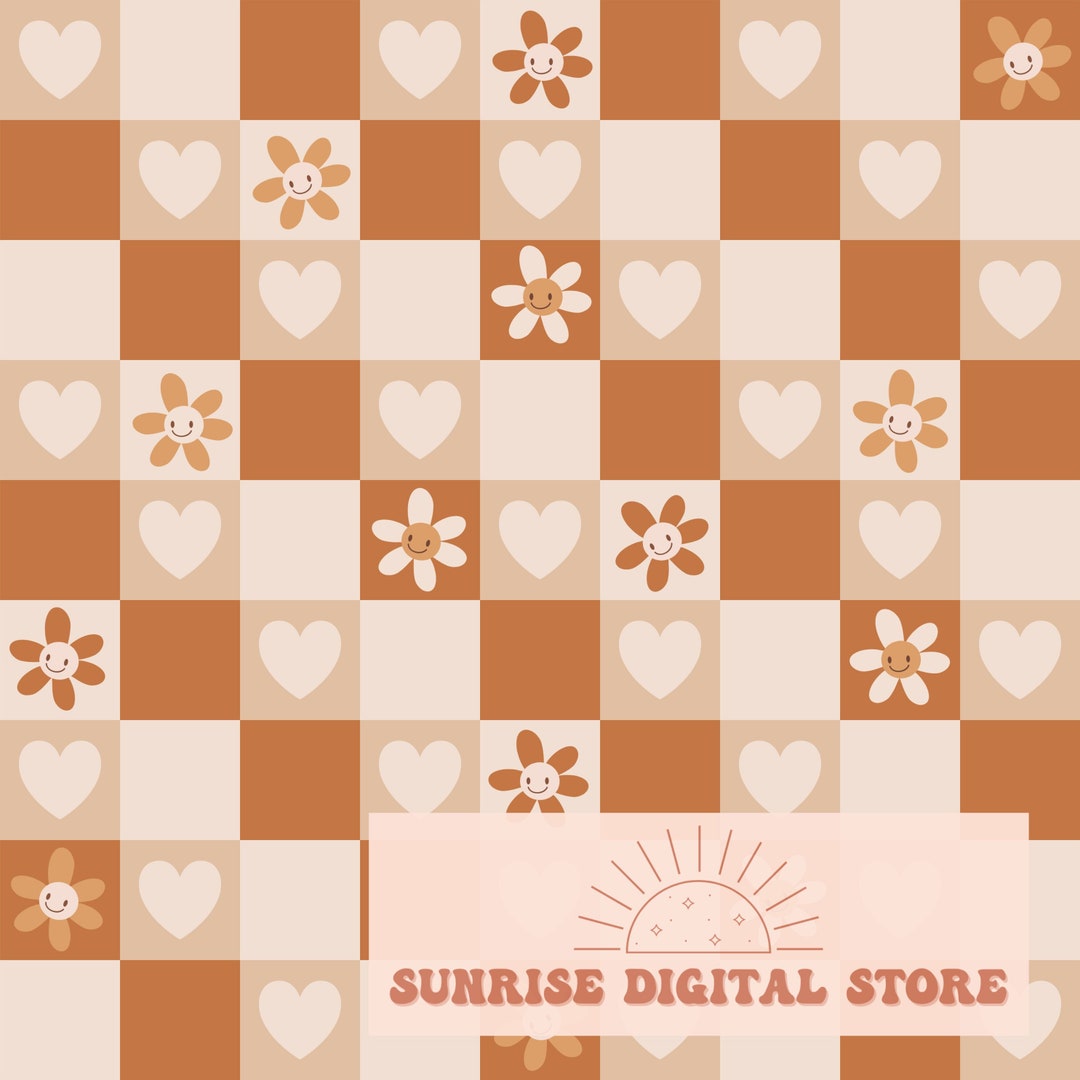 Neutral Boho Retro Groovy Seamless Pattern Neutral Tone Groovy Repeat ...