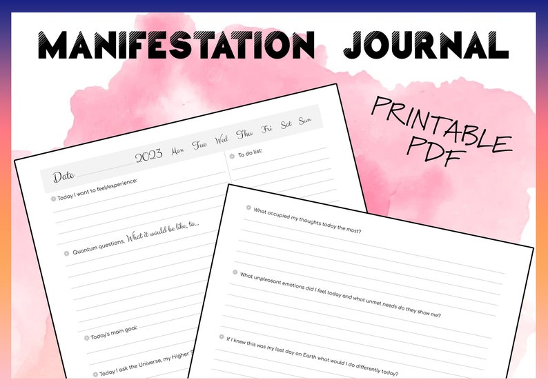 Quantum Manifestation Journal, Printable Digital Planner, Daily ...