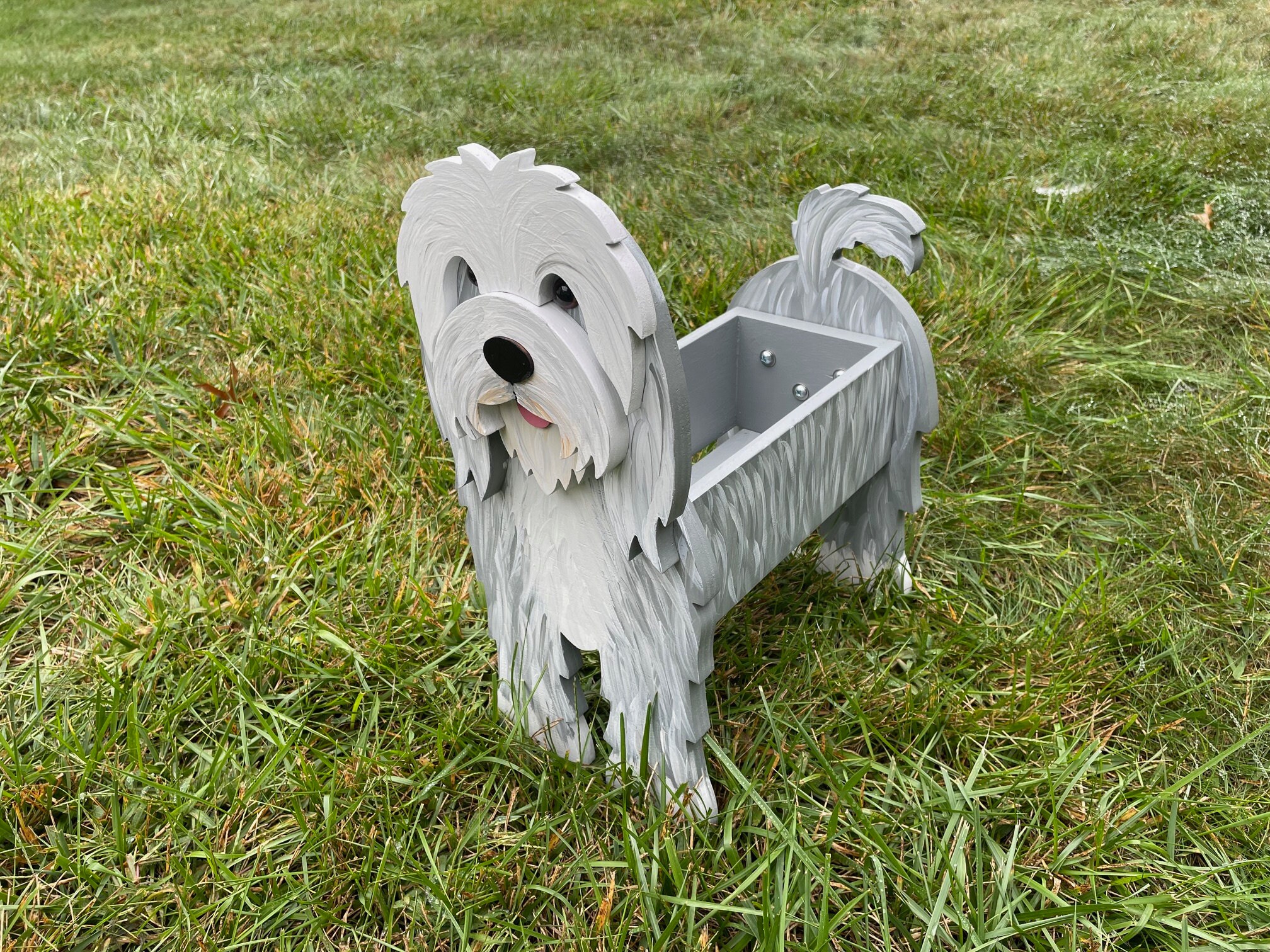 Bearded Collie Dog Handmade and Painted Wood Organizer Planter - Etsy