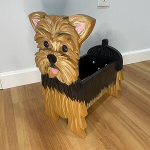 Yorkshire Yorkie Terrier Handcrafted Painted Planter, Organizer, Garden ...