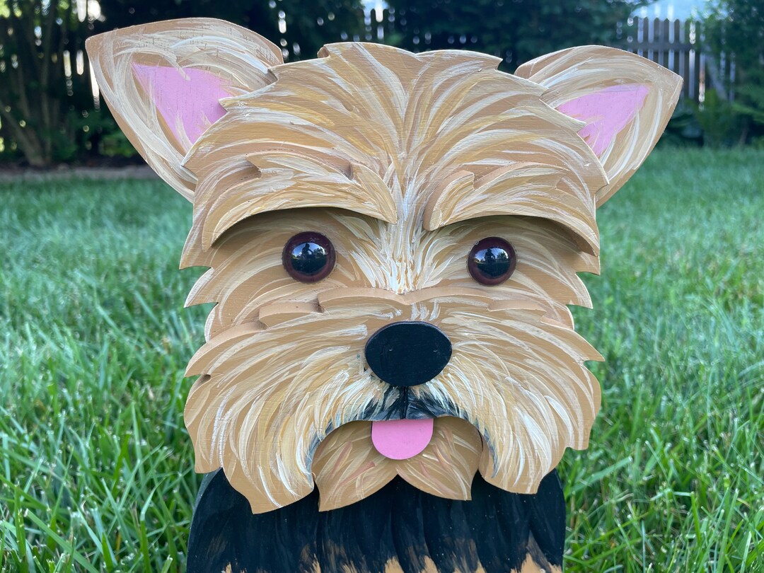 Yorkshire Yorkie Terrier Handcrafted Painted Planter, Organizer, Garden ...