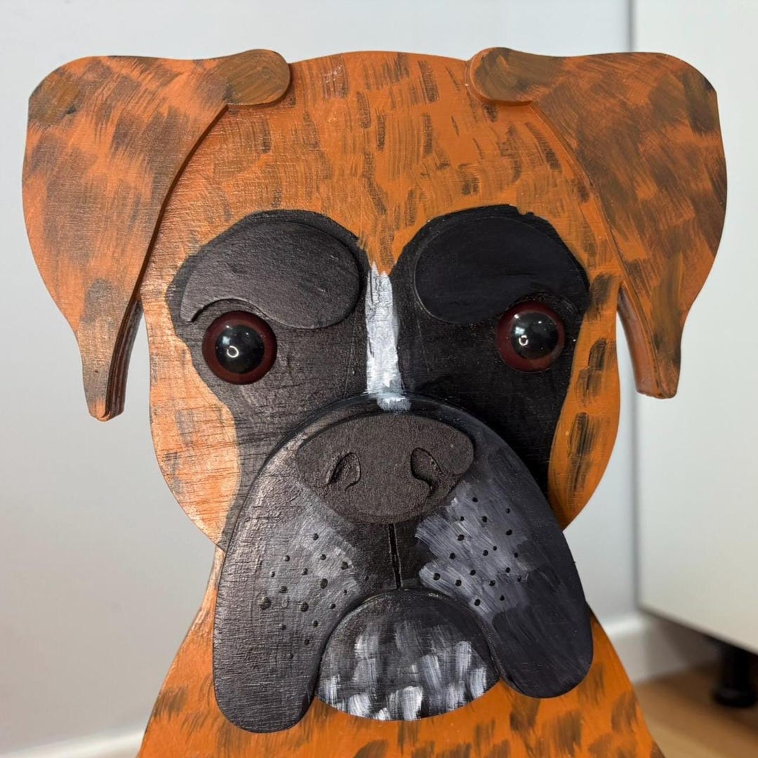 Boxer Dog Handmade Painted Wood Planter Organizer - Etsy