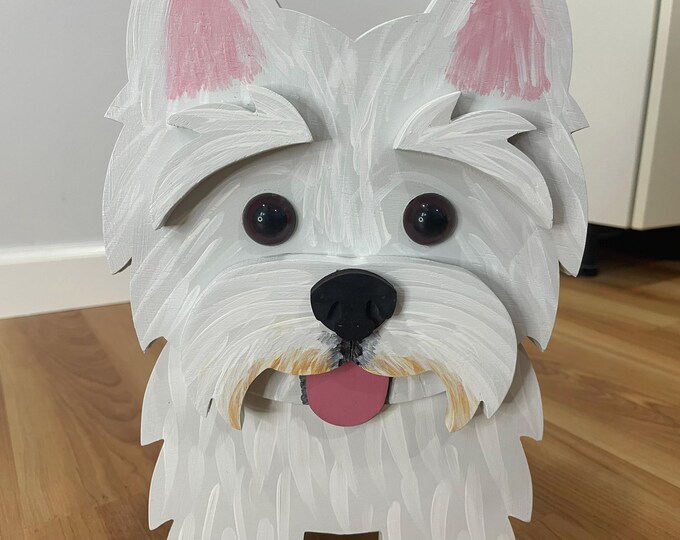West Highland Terrier Westie Handcrafted Painted Planter, Organizer ...