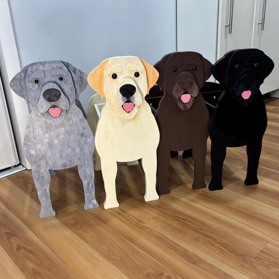 Labrador Retriever Dog Handmade and Painted Wood Organizer Planter - Etsy