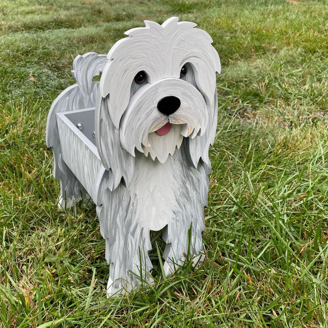 Bearded Collie Dog Handmade and Painted Wood Organizer Planter - Etsy