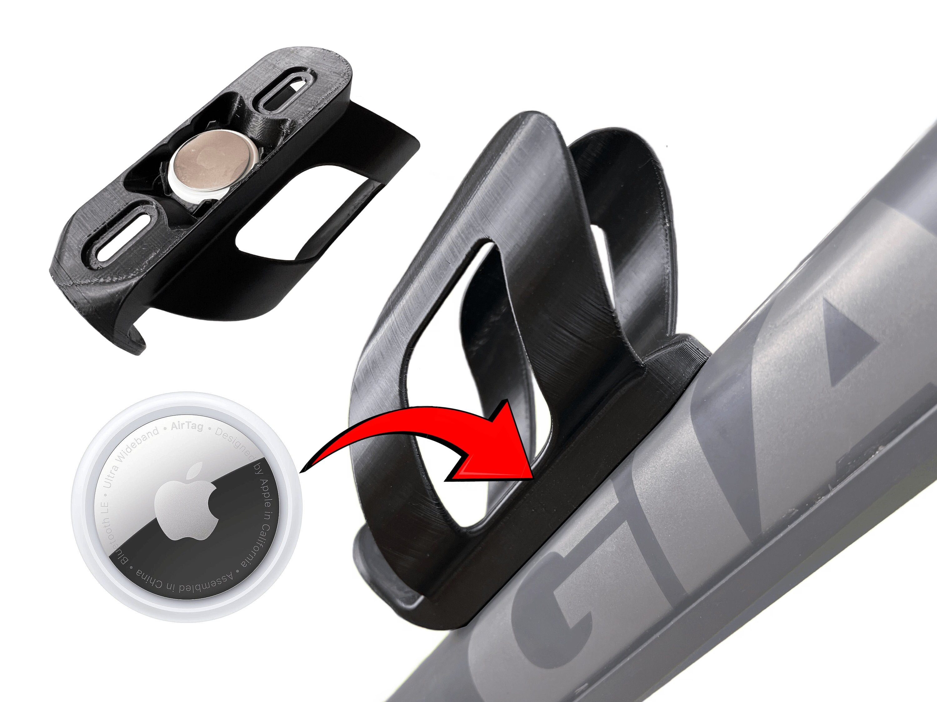 Bike Bottle Cage With AirTag Holder - 3D PRINT - AirTag Mount - Etsy