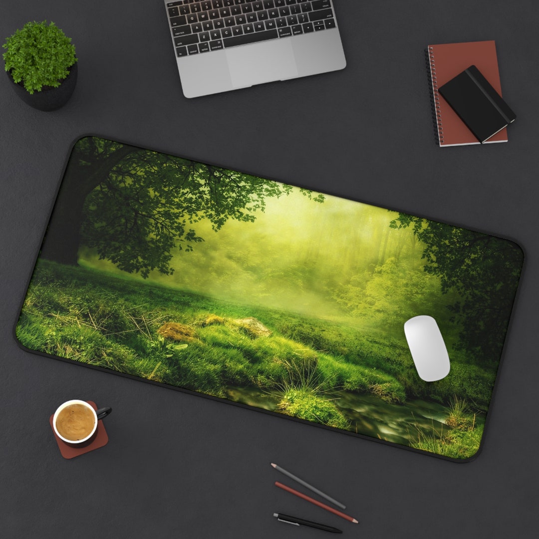 Deep Green Forrest Desk Mat mousepad, Gamer Deskmat, Gift, Makeup Mat ...