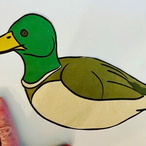 Mallard Duck Paper Puppet Printables line Art Colored - Etsy Canada