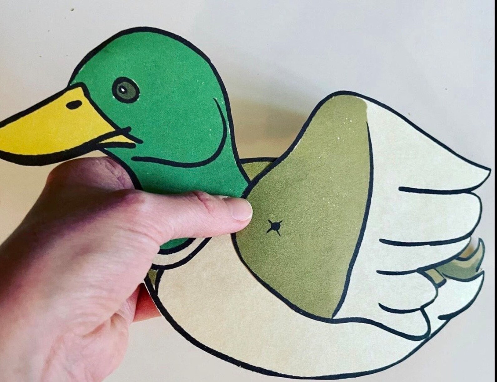 Mallard Duck Paper Puppet Printables line Art Colored - Etsy Canada