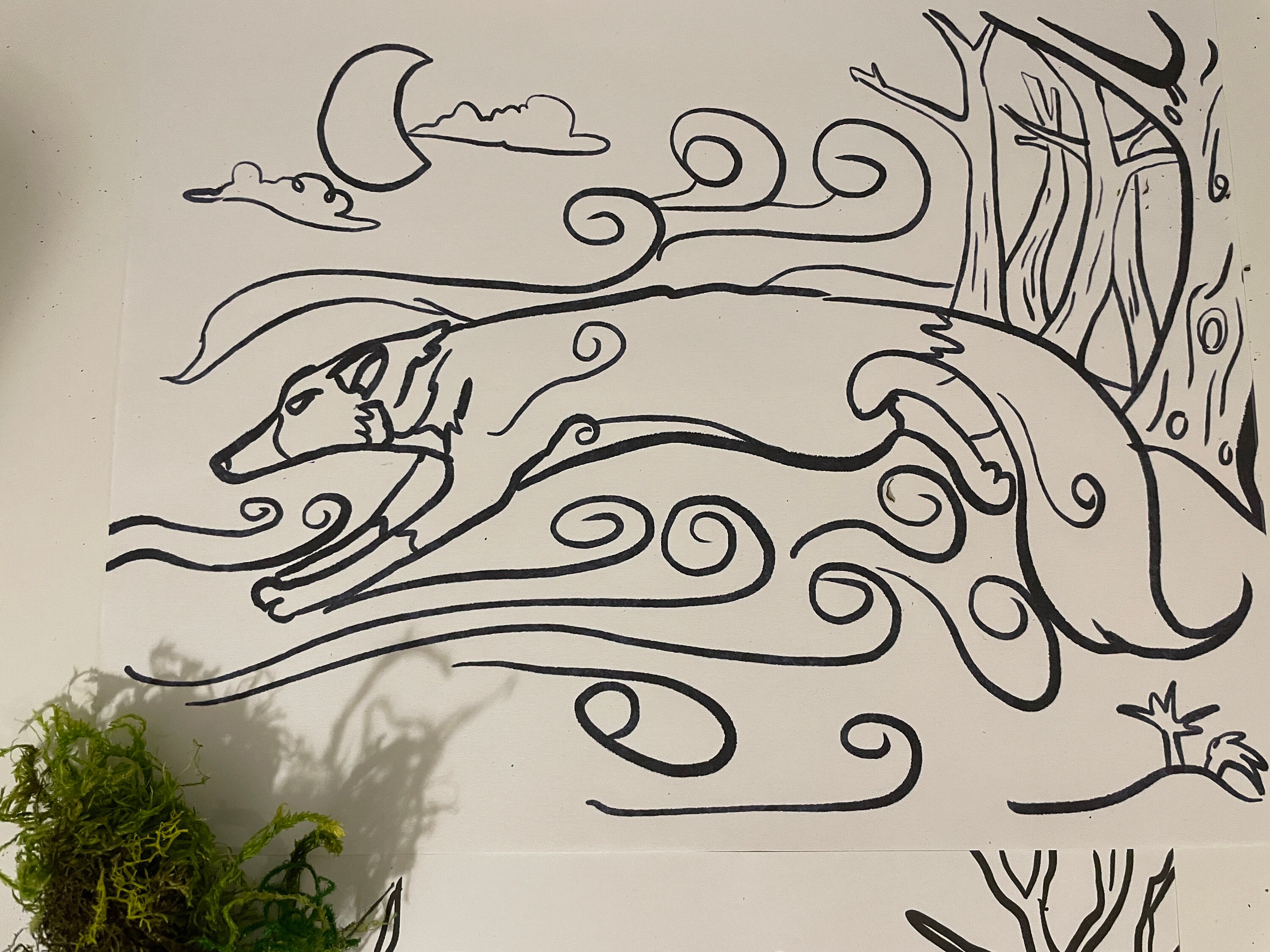 Stylized Fox Coloring Page Pdf Set - Etsy