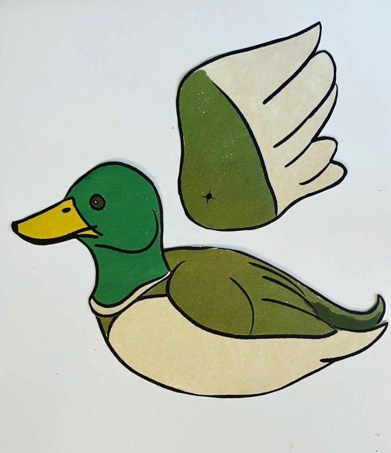 Mallard Duck Paper Puppet Printables line Art Colored - Etsy Canada