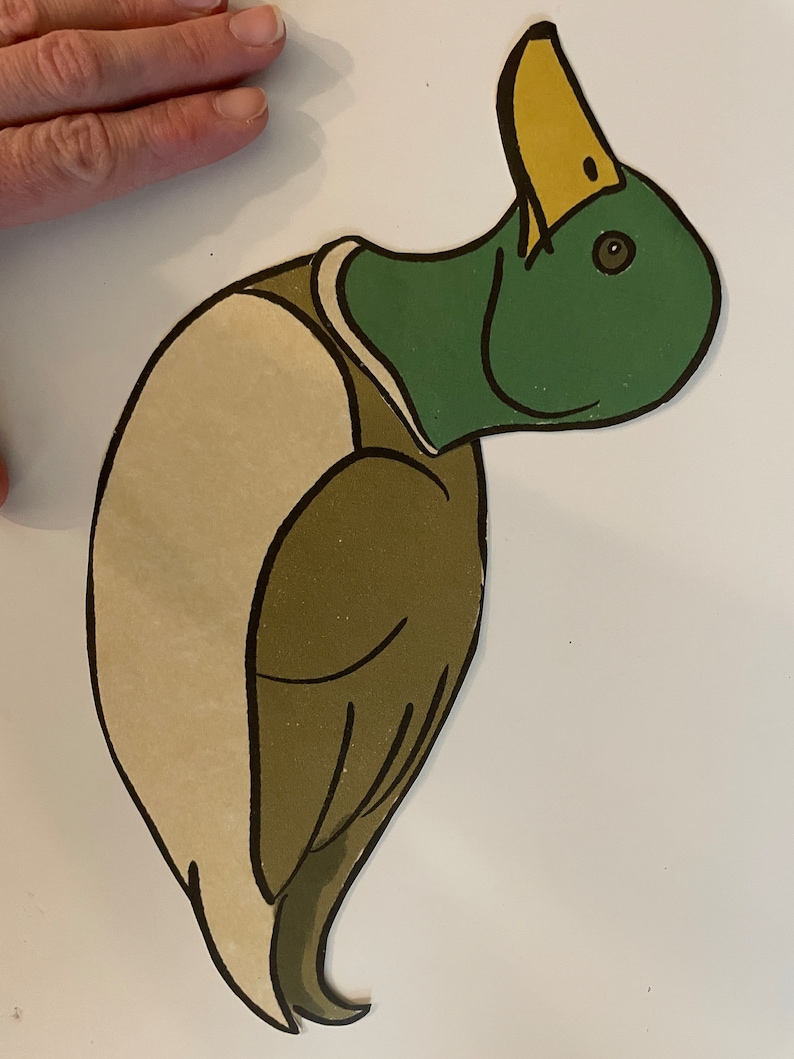 Mallard Duck Paper Puppet Printables line Art Colored - Etsy