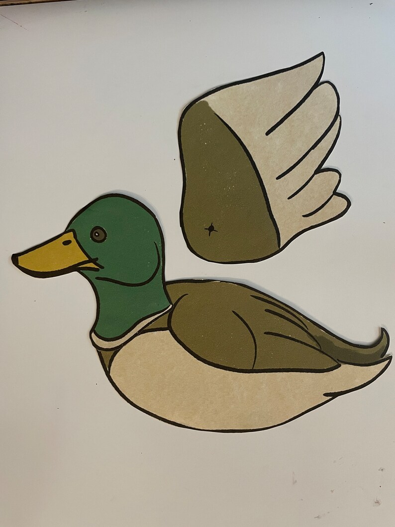 Mallard Duck Paper Puppet Printables line Art Colored - Etsy