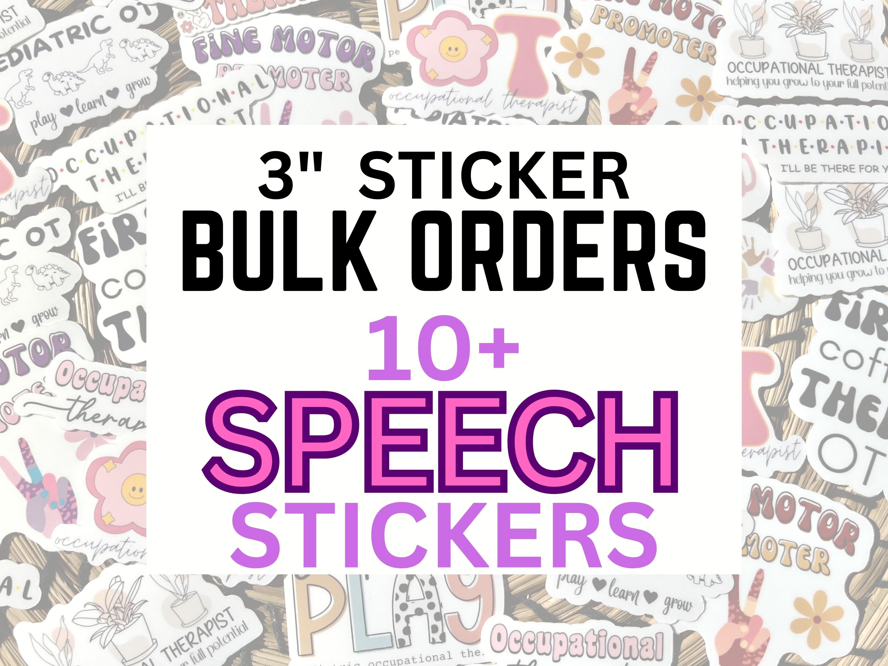 BULK Speech Sticker Bundle 3 Sticker Set Speech Therapist Sticker ...