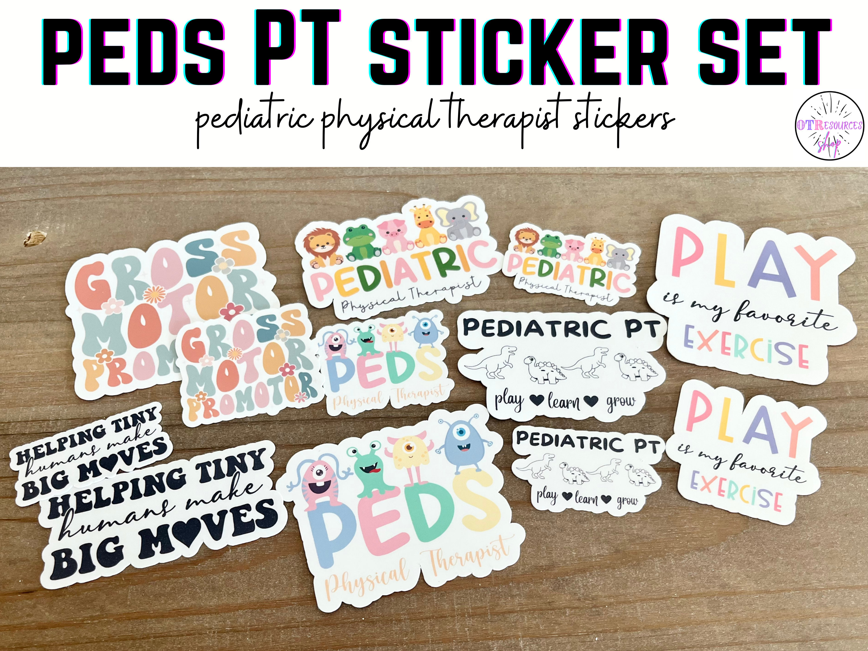 Pediatric PT Sticker SET, Peds PT Stickers, Physical Therapist Gift ...