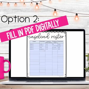 School Therapist Organization Ot, Slp, Pt Caseload Management Forms ...