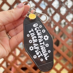 Occupational Therapy Keychain | Retro Motel Keychain | OT Accessories ...