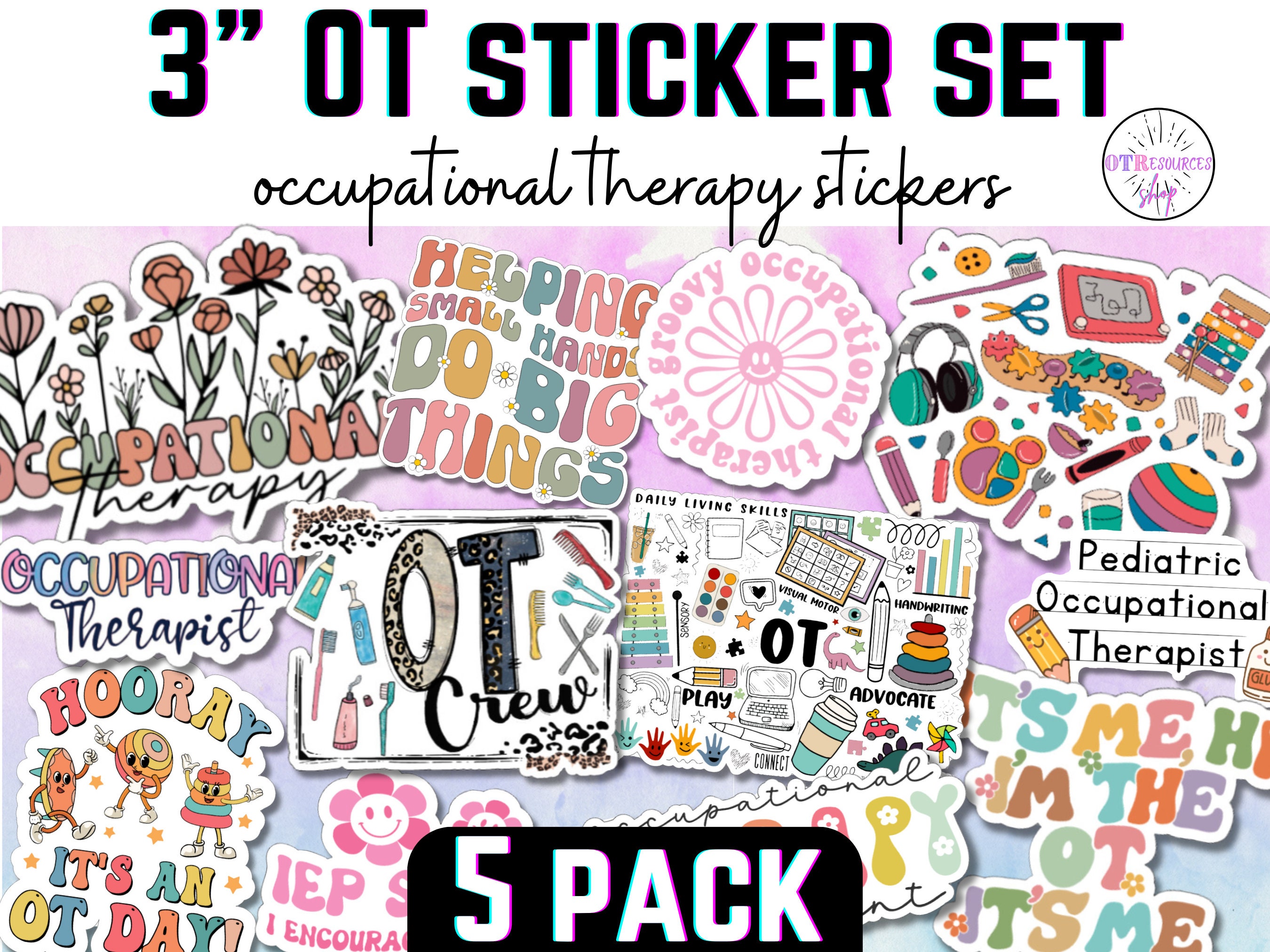 5 Pack OT Sticker Bundle 3 Sticker Set OT Sticker Occupational ...