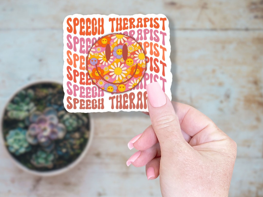 Smiley Speech Therapist | SLP Sticker | SLP Gift | Speech Therapy Gift ...
