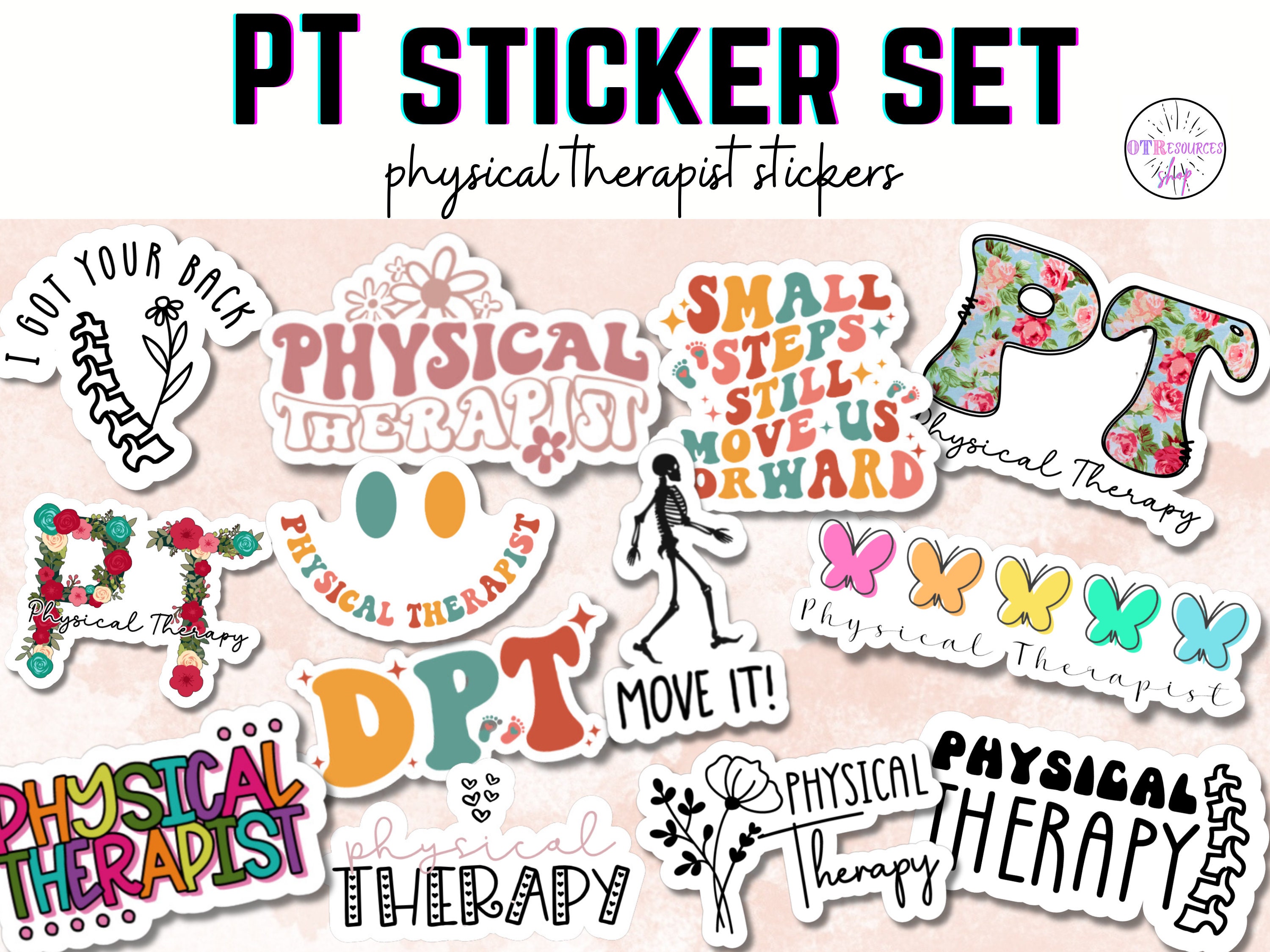 PT Sticker Set, Physical Therapist Sticker Bundle, Physical Therapist ...