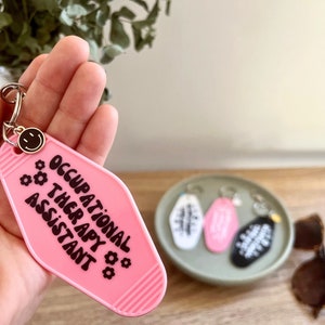 Occupational Therapy Keychain | Retro Motel Keychain | OT Accessories ...