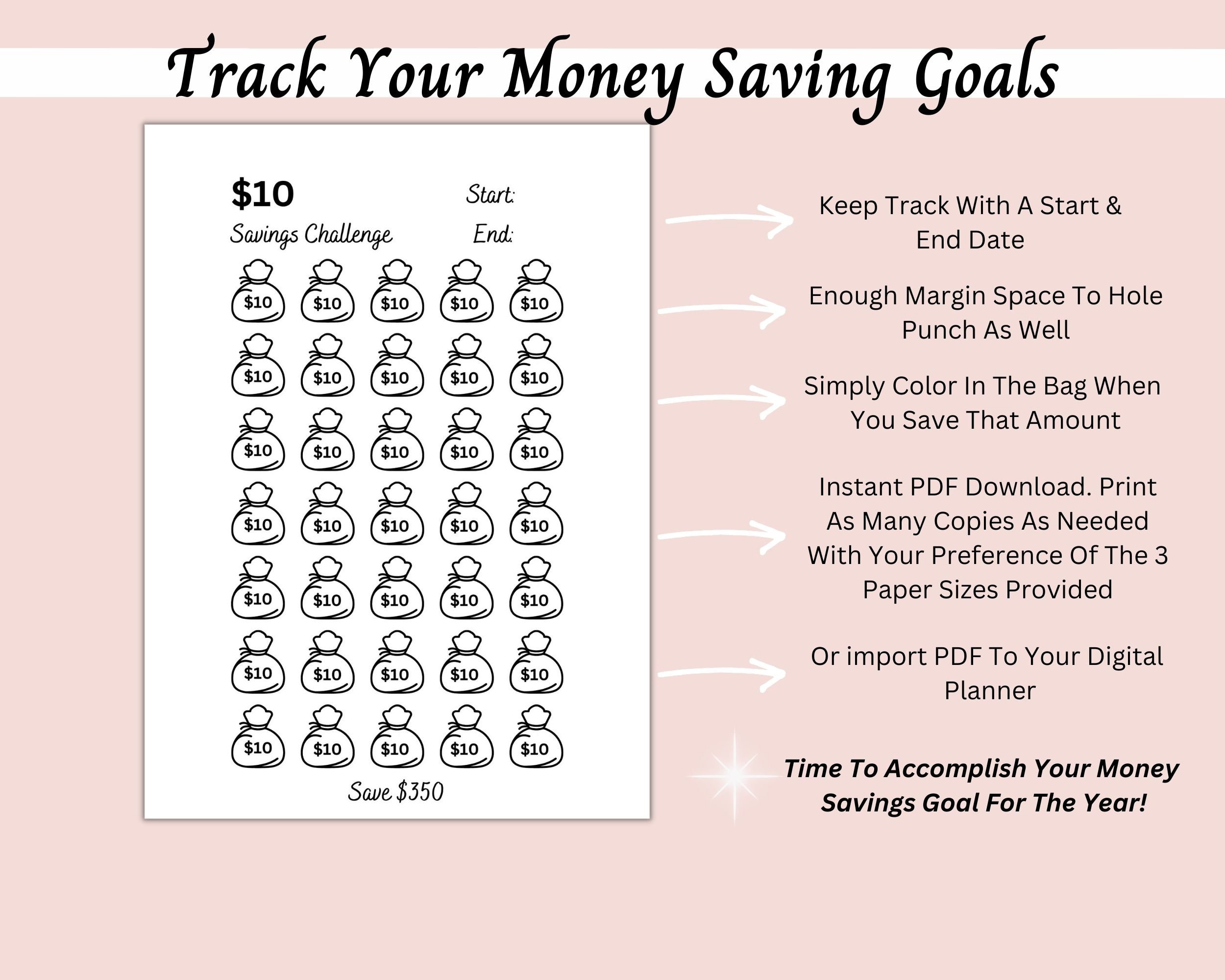 Savings Challenge Printable, Savings Challenge Bundle, US Letter, A4 ...