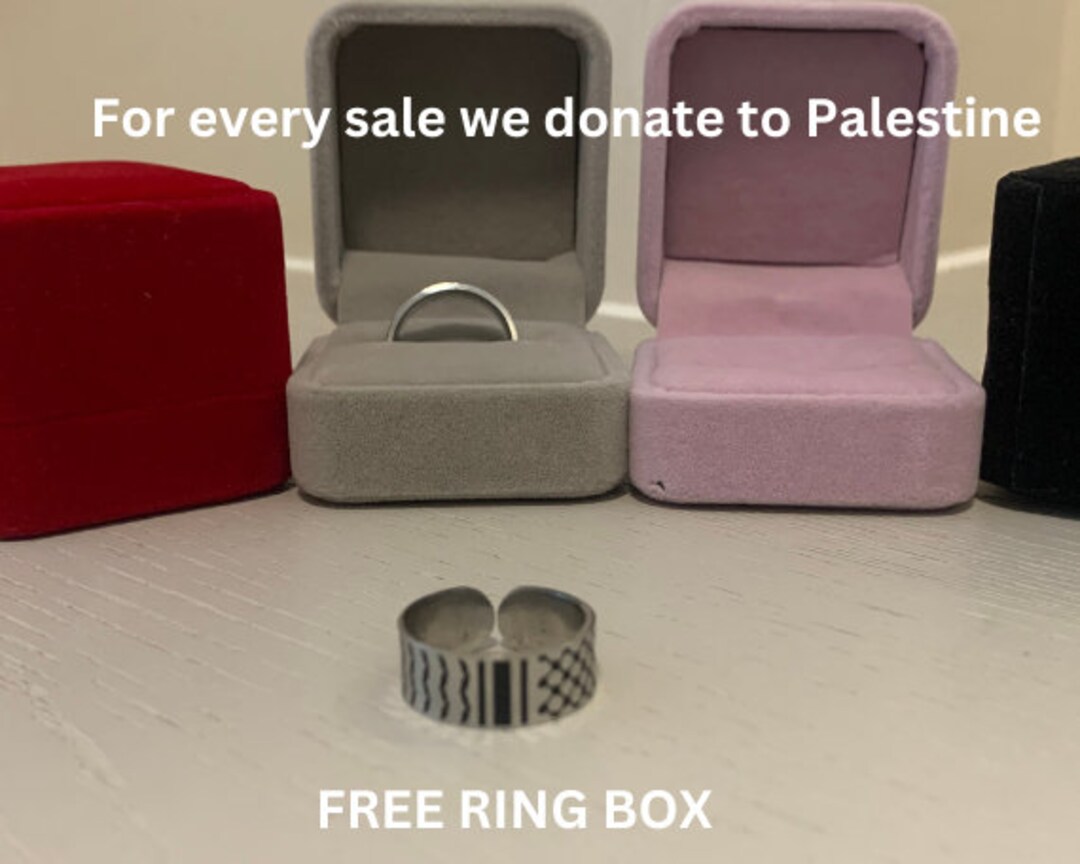Palestine Ring, Silver Palestine Keffiyeh Ring, Palestine Gift, Muslim ...
