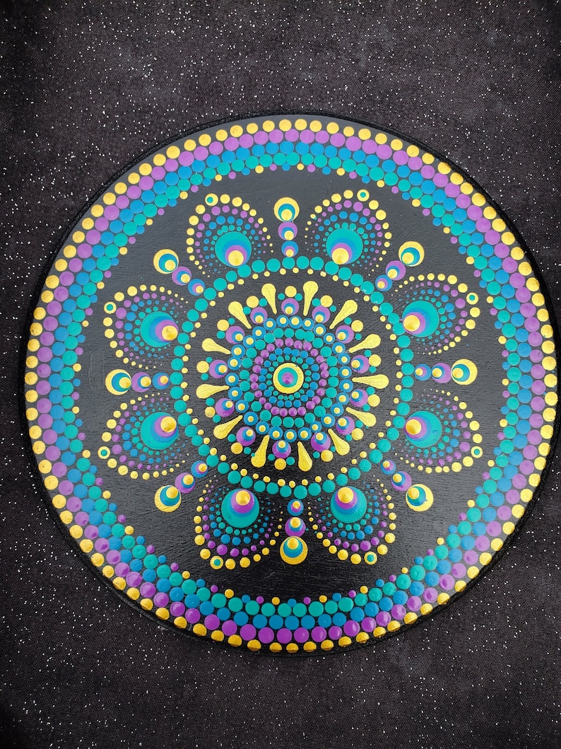 Handmade Dot Mandala - Jewel Tones, Art, Gift, Colorful, Unique, One-of ...