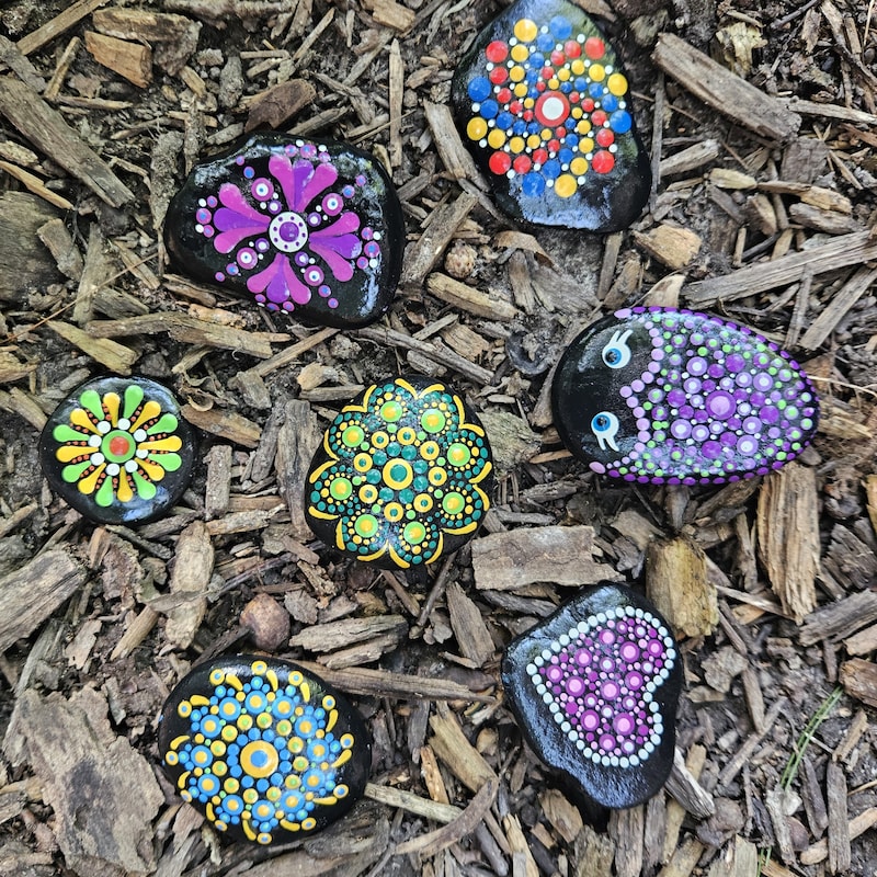 Mandala Rocks Collectibles - Etsy