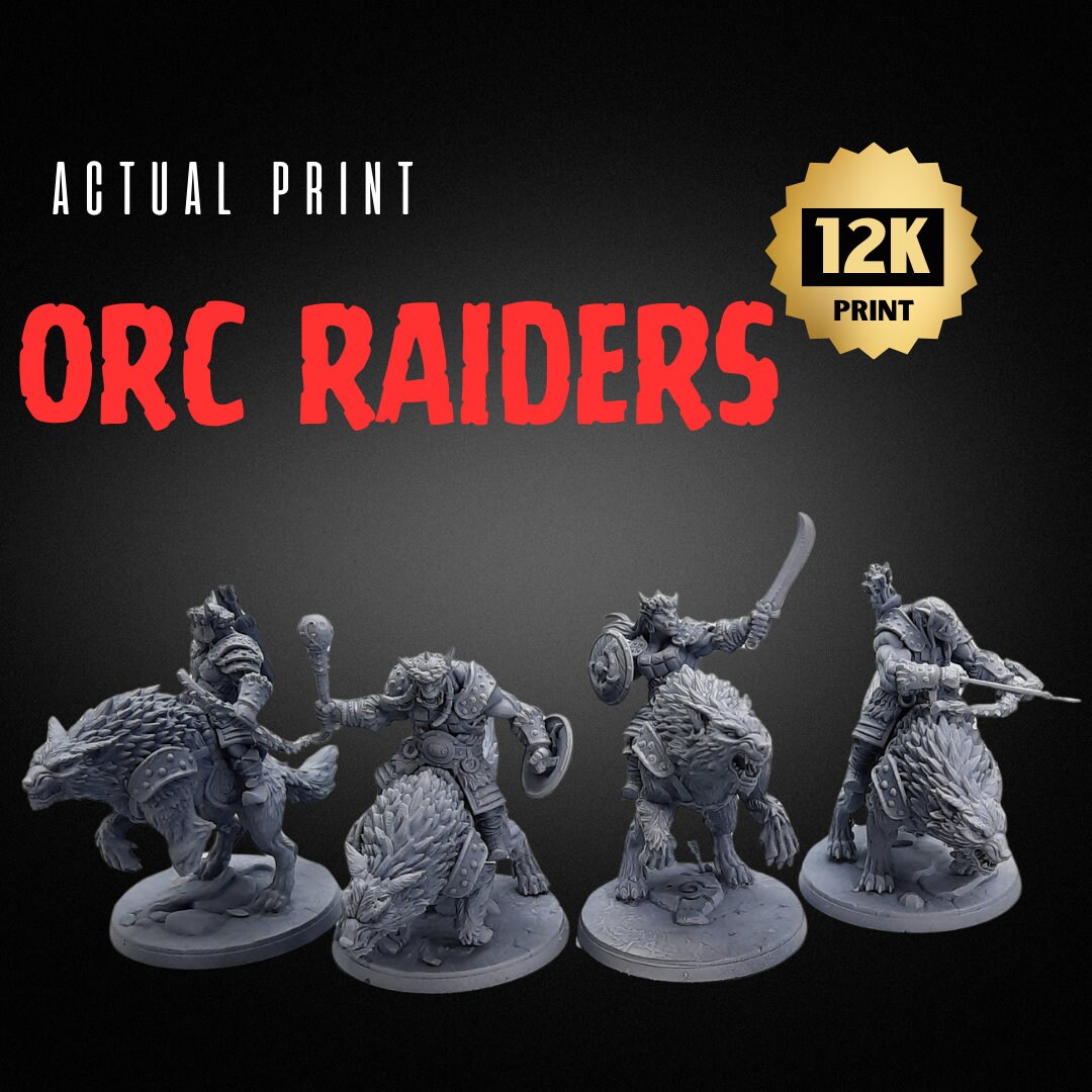 Wolf Riding Orc Raiders Miniature Dnd Miniatures Dungeons & Dragons ...