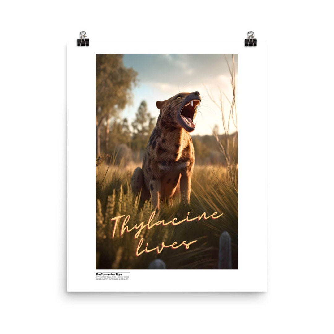 Thylacine Lives Poster - Tasmanian Tiger Wall Art | Hyper Nature ...
