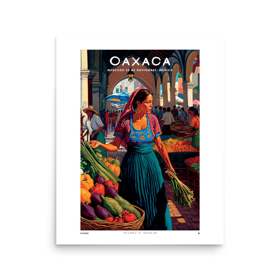 Mercado 20 De Noviembre, Oaxaca Poster | Mexico Travel Poster | Oaxaca Digital Print | Wall Art ...