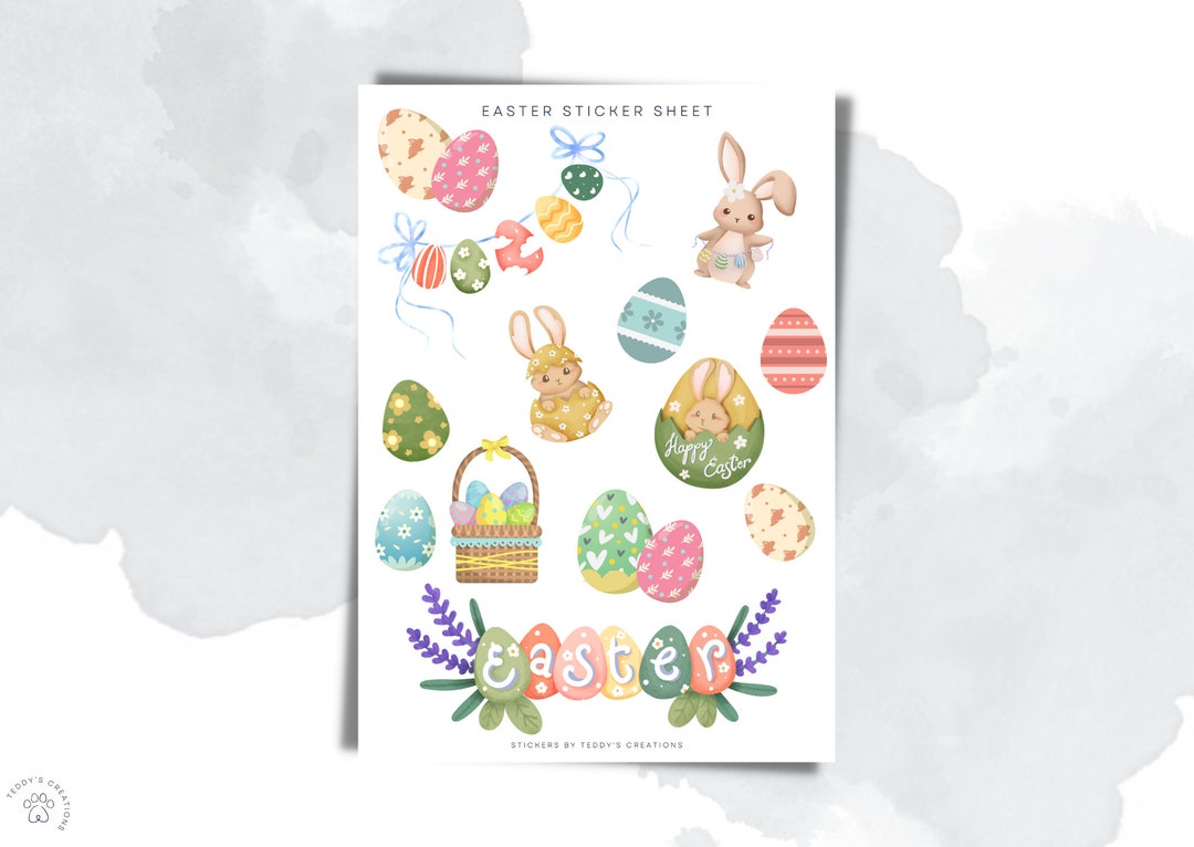 Easter Sticker Sheet Bullet Journal Stickers Planner - Etsy