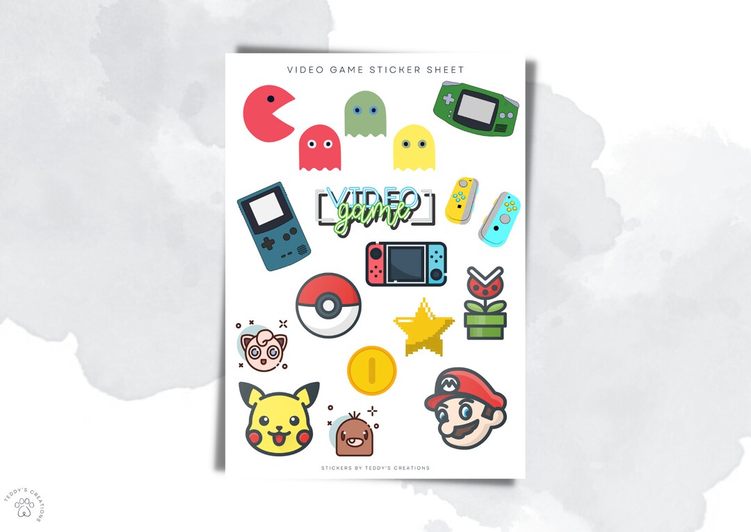 Vídeo Game Sticker Sheet Bullet Journal Stickers Planner - Etsy