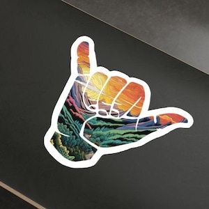 Shaka Mountain Sticker, Vintage Sticker, Outdoor Sticker, Ski Sticker ...