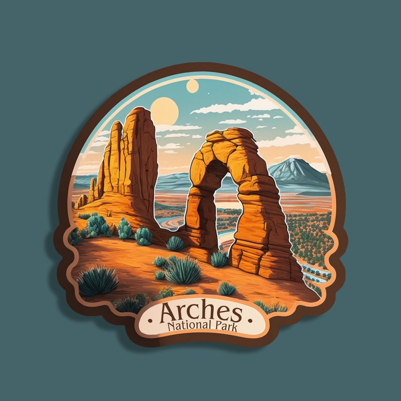 Custom Arches National Park Sticker, Arches National Park, National ...