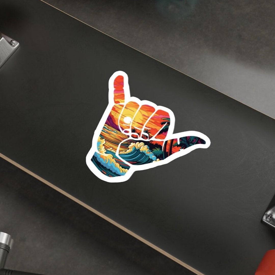 Shaka Beach Sticker, Vintage Sticker, Outdoor Sticker, Surf Sticker ...
