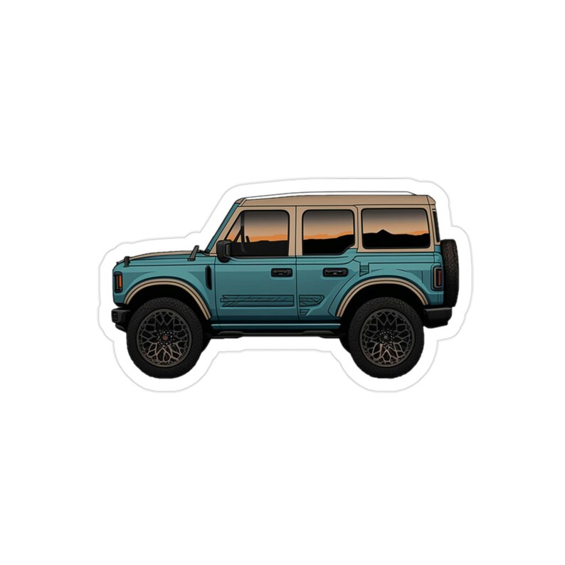Custom 4 Door Ford Bronco Decal, Off-road Sticker, Stylized Sticker ...