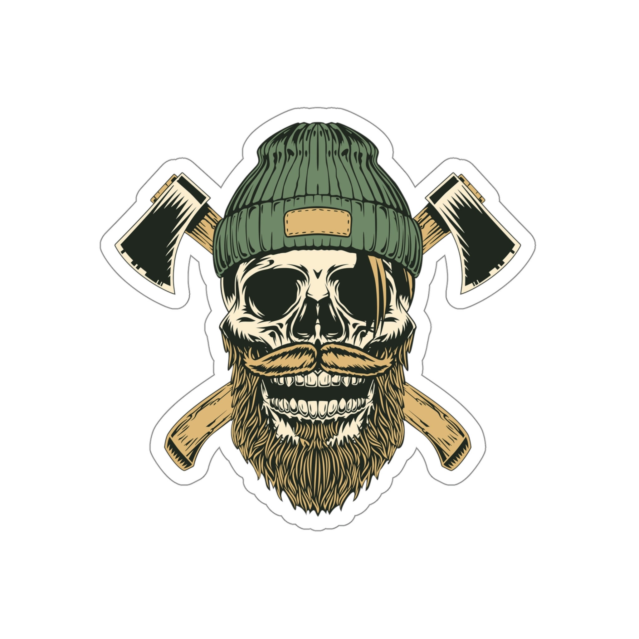 Bearded Skull Sticker Fearless and Bold With a Touch of - Etsy