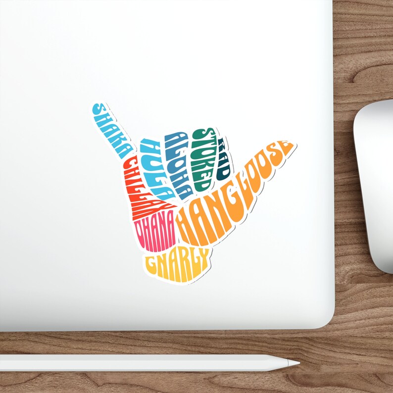 Shaka Hand Sticker: Ohana, Aloha, and Chillax Vibes, Beach Sticker ...