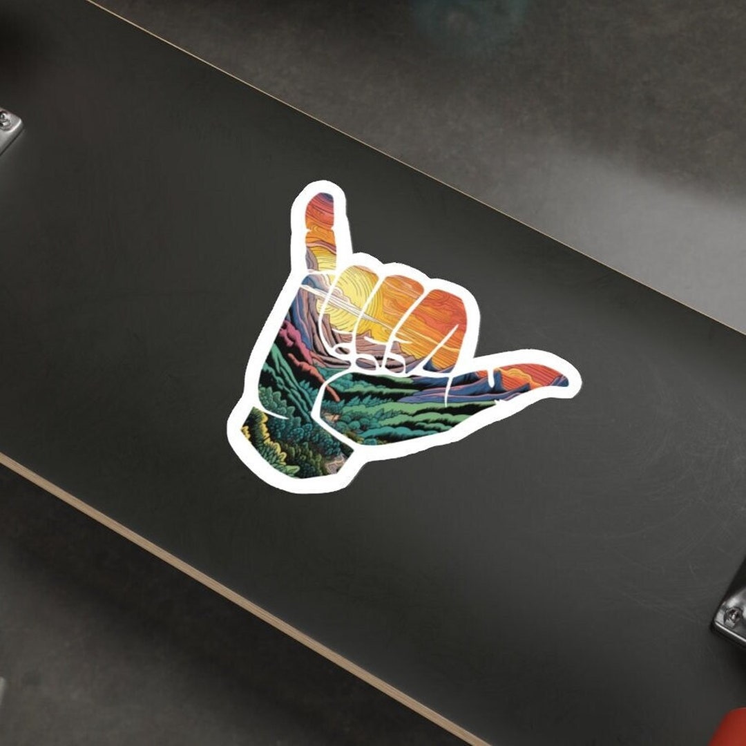 Shaka Mountain Sticker, Vintage Sticker, Outdoor Sticker, Ski Sticker ...