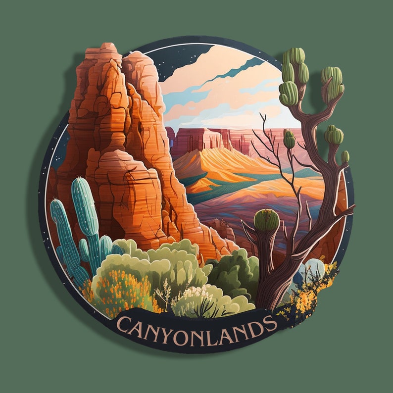 Canyonlands, Illustration, Stylized, Vibrant, Landscape, National Park ...