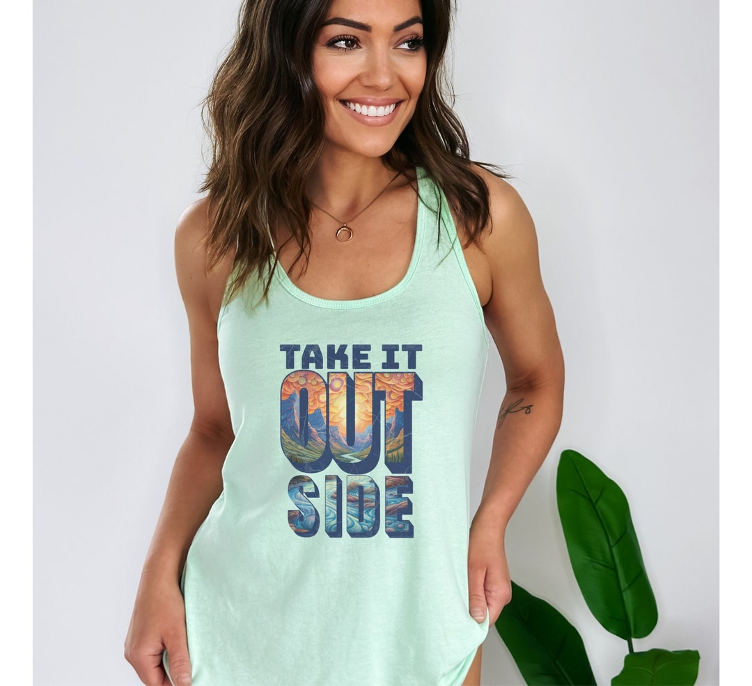 Take It Outside Vintage Tank Top - Mountain and Sunset, Hiking Tank Top ...